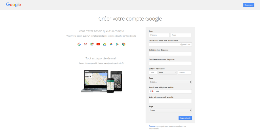 Créer un compte Google Gmail - Atlantic Digital